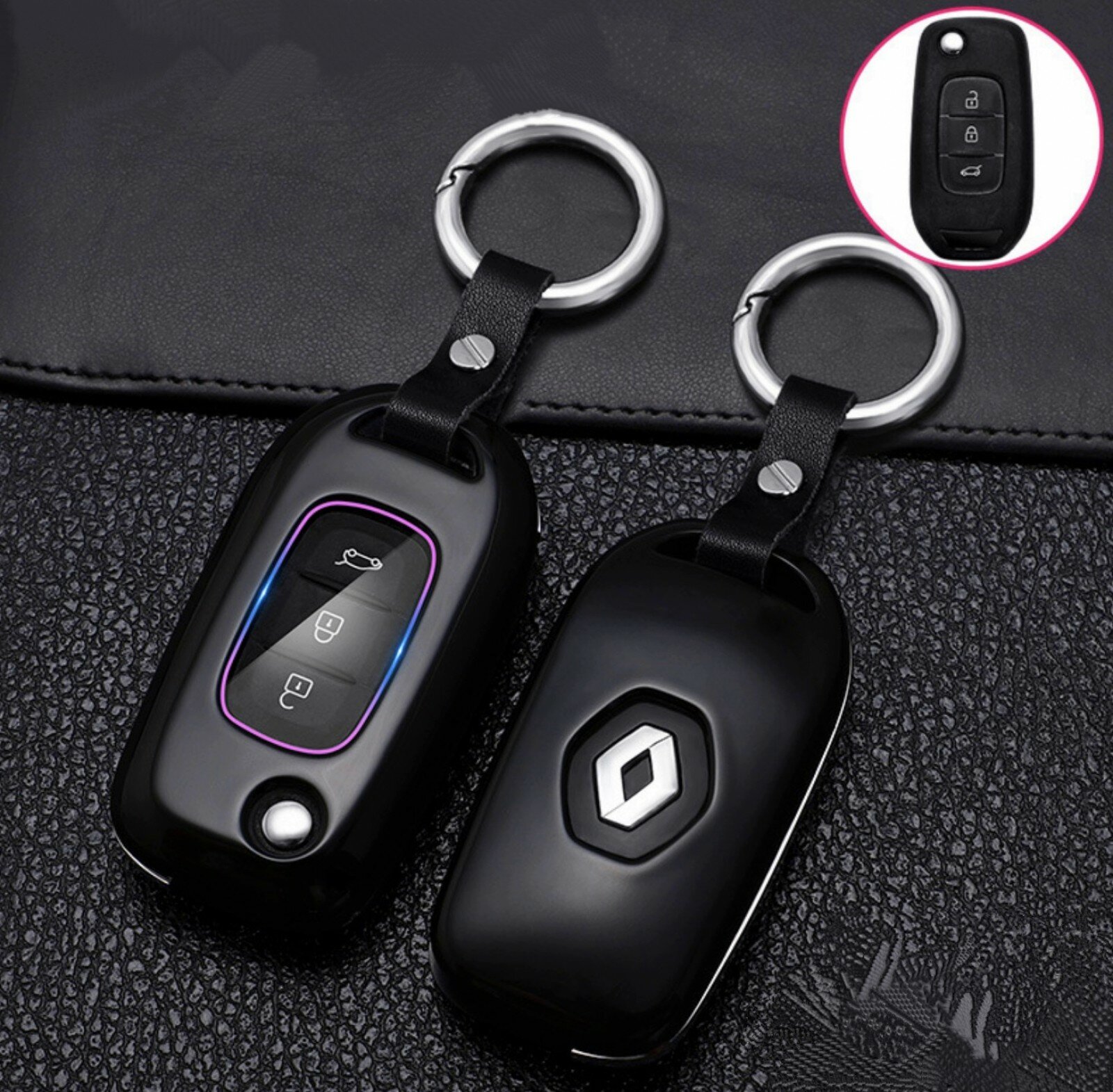 Чехол-бампер для автомобильного ключа Renault MyPads черный прочный защитный аксессуар