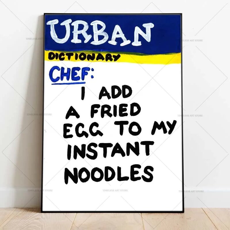 Настенная картина "Urban Dictionary Chef" 40x60см, без рамки, цвет 20