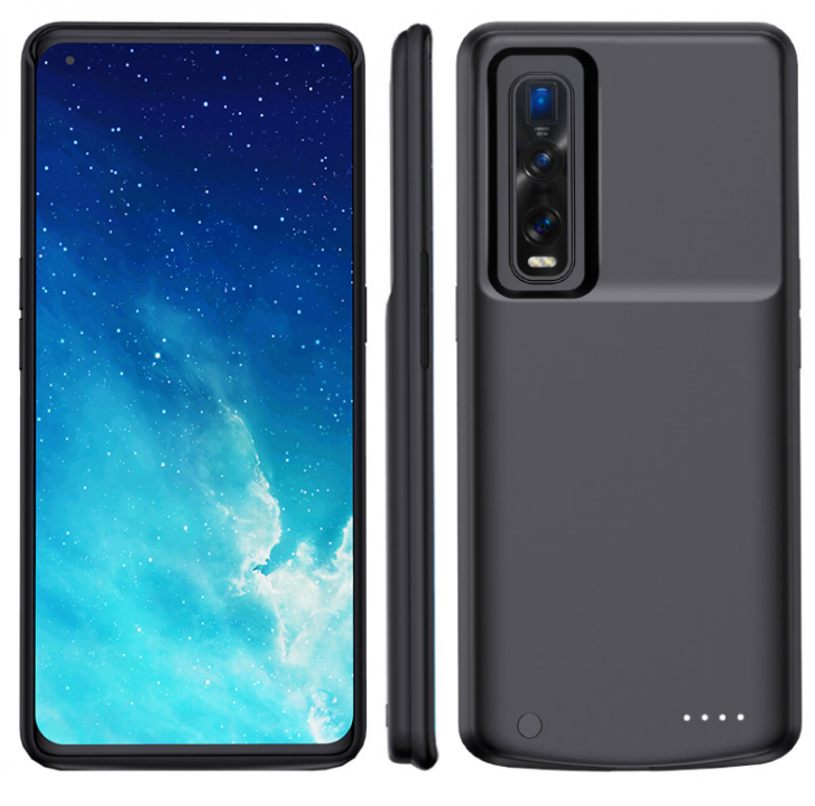 Чехол-бампер MyPads для OPPO Find X2 Pro с аккумулятором 6800 mAh черный