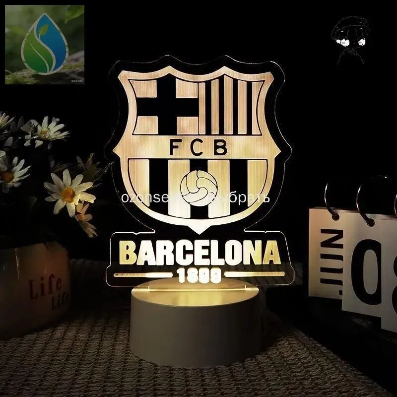 Настольный светильник FC Barcelona 3D для дома, 7 цветовых режимов, подарок мужчине на день рождения