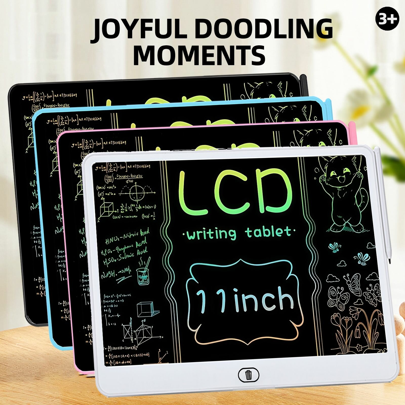 Новогодний ограниченный подарок: Электронная доска для рисования 11, 13, 16 дюймов стираемая, портативная, универсальна для подростков и взрослых, необходима для офиса и школы, граффити