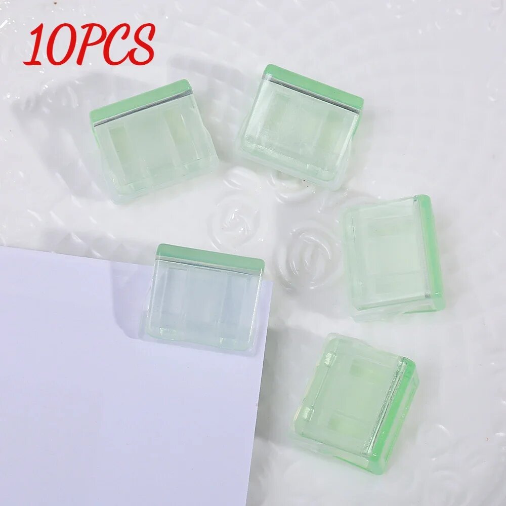 Пластиковые прозрачные зажимы для бумаги Candy Color Green 10PCS