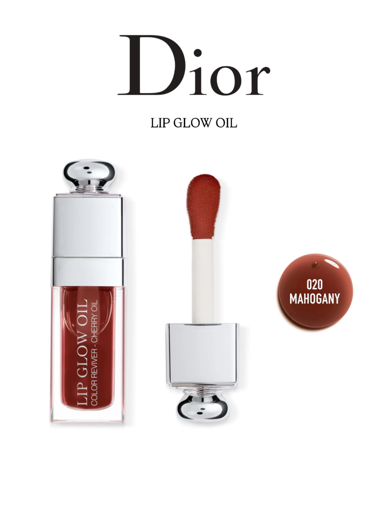 DIOR Масло для губ Addict Lip Glow Oil, № 020 Mahogany, 6 мл