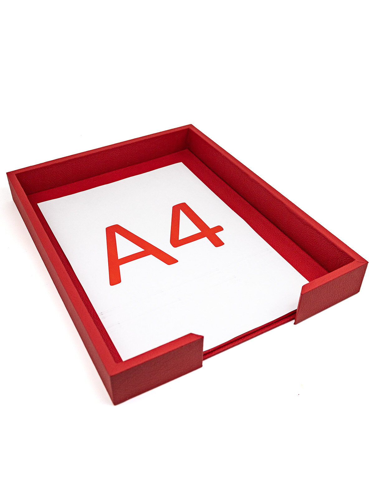 Кожаный горизонтальный лоток для бумаг А4, Grays Red by J.Audmorr, красный