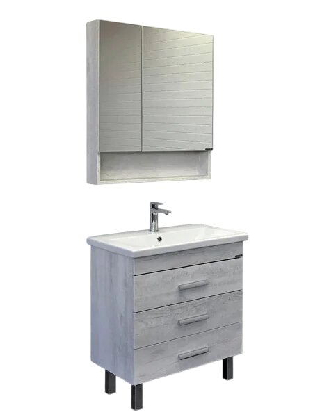 Мебель для ванной комнаты Comforty Никосия 70Н напольная, белый дуб