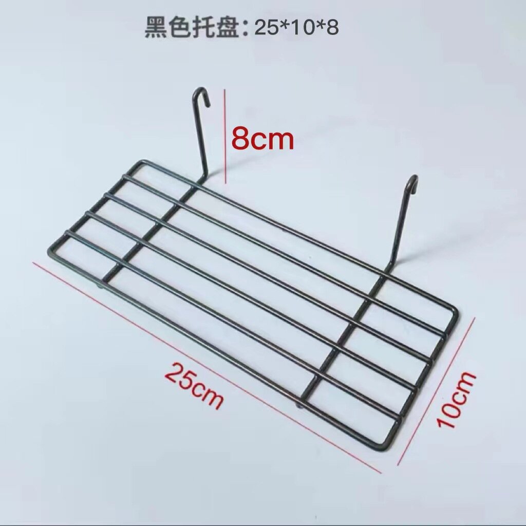 Подвесная корзина-стеллаж из железной сетки с небольшим поддоном для балкона и супермаркета, большая сетчатая полка с крючками для хранения.