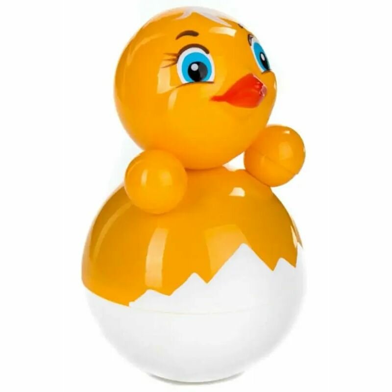 Неваляшка Завидов Цыпленок, 15 см, цвет желто-белый, в пакете