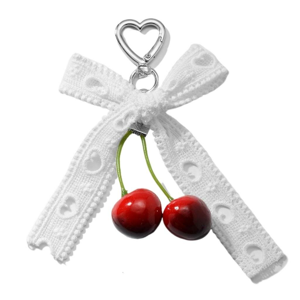 Подвеска-бантик «Вишня», Белая полая любовь бо