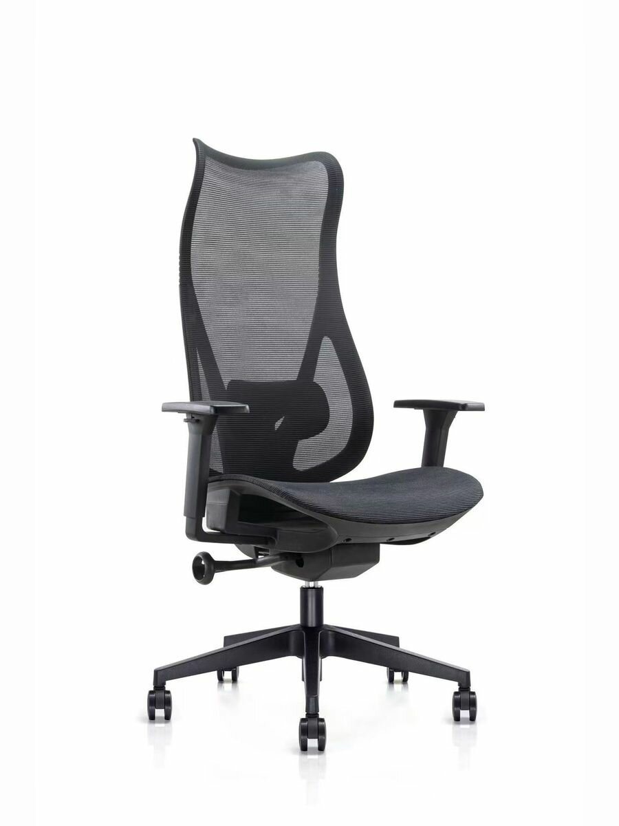 Кресло компьютерное офисное Элегия, сетка, ткань, черный
