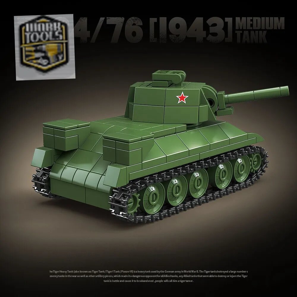 Сборка конструктора Quan Guan 34/76 [1943] Medium Tank 415 деталей пластиковый для мальчиков — фото 1