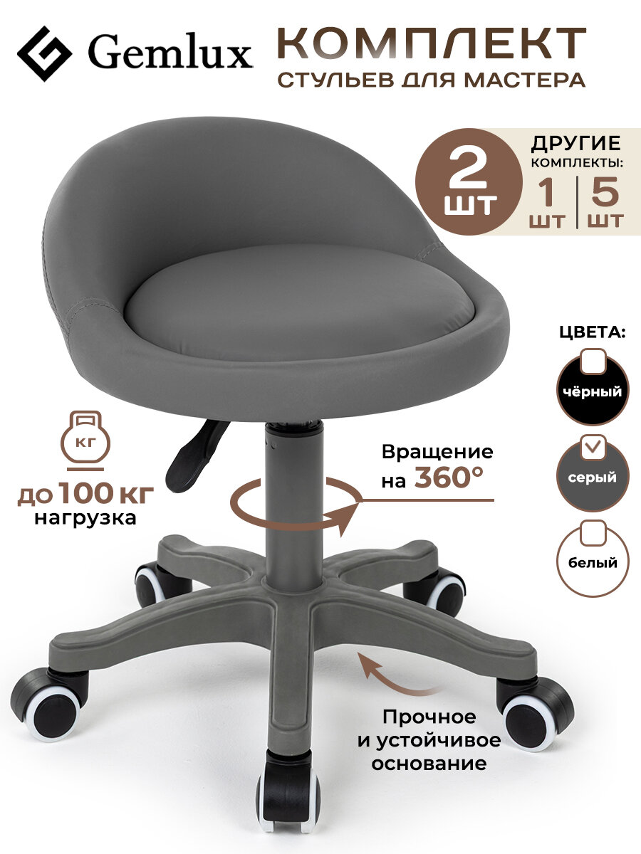 Комплект стульев мастера GEMLUX GL-BR-004GRP/2 каркас пластик