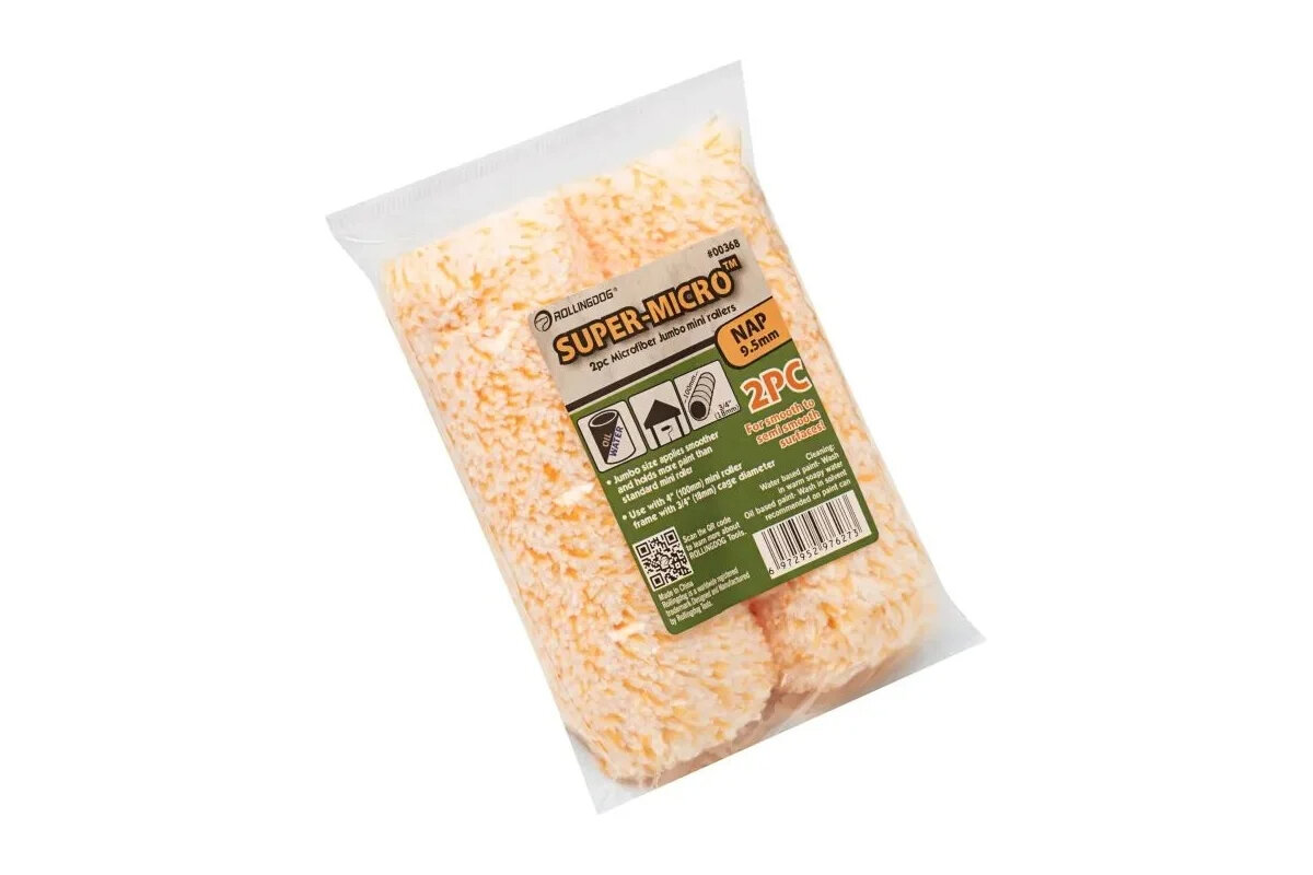 Мини-валик Super-Micro 100 мм (набор 2 шт.) Rollingdog ворс 10 мм, микрофибра