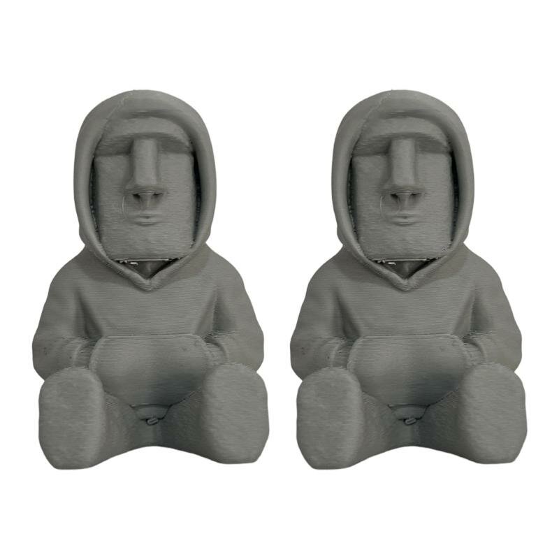 Фигурки моаи с подставкой для телефона, Серый