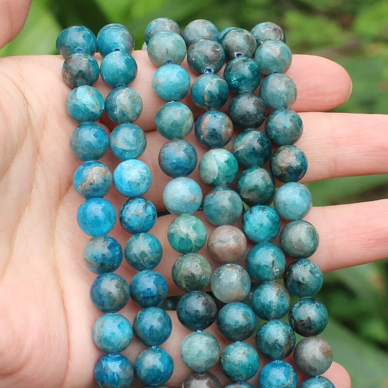 Синий Апатит бусины лаerf beads 4-14 мм 9-10mm 1strand