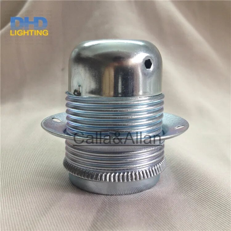 Железный патрон E27 Calla&Allan с керамическим цоколем Серебряный, LH4105 single ring