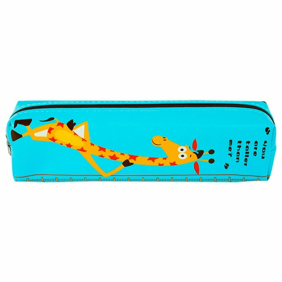 Пенал школьный тубус на молнии 'Забавные животные', Darvish, DV-13187, мягкий, 20,6х4,5х4,5 см (2 голубой)