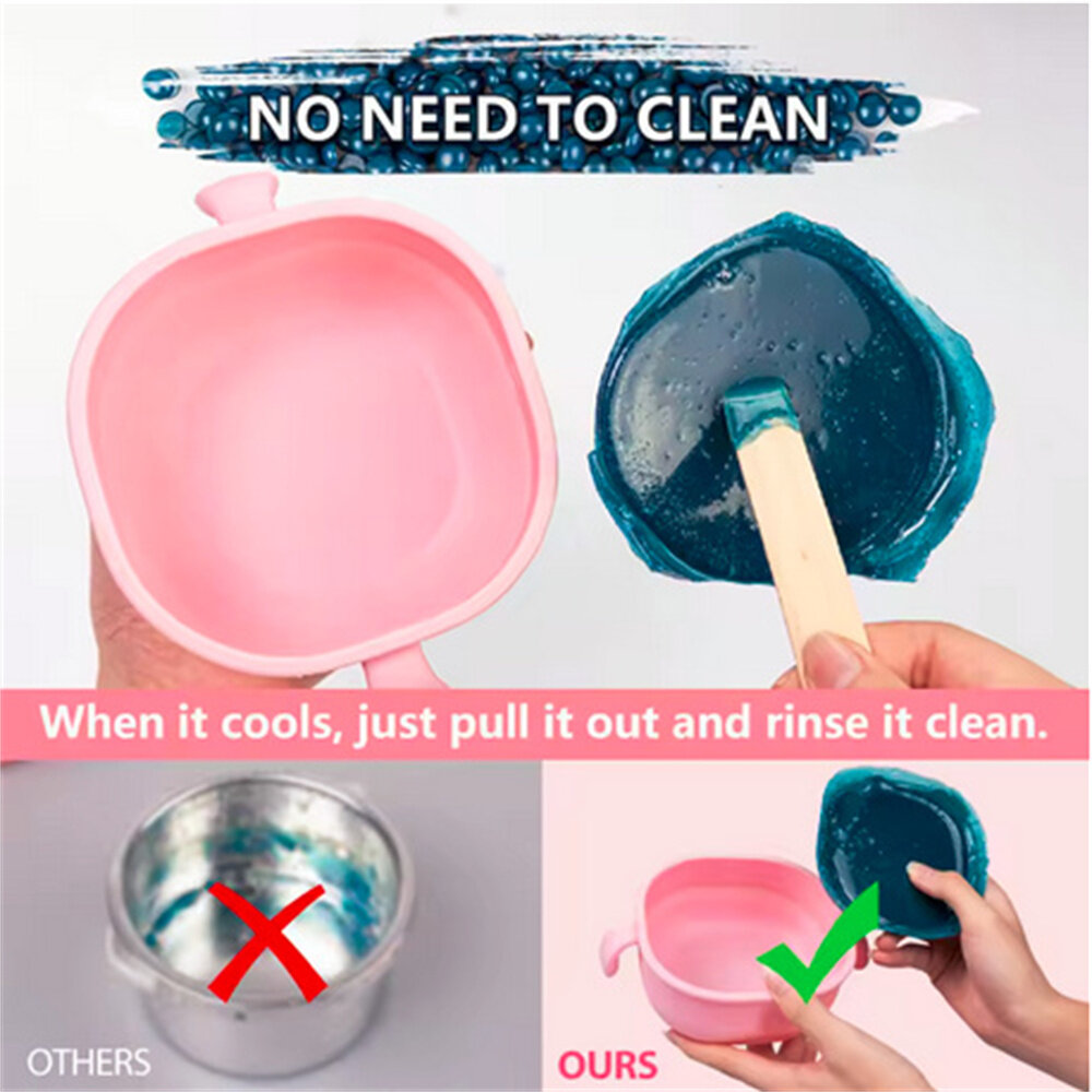 Нагреватель Воска Для Удаления Волос Горшок Для Погружения Воска Крем Для Удаления Волос Мягкий Силиконовый Небольшой Портативный Складной Нагреватель Воска