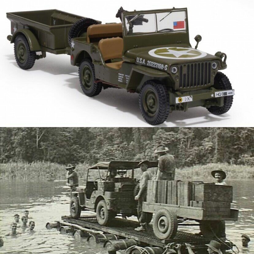IXO Армия США JEEP WILLYS MB TRAILER 1941 Модель 1:43 Масштабная автомобиля