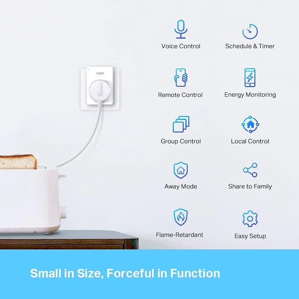 Умная мини Wi-Fi розетка Tapo P110_A, 4 розетки, белый цвет, для умного дома Amazon Alexa, с функцией таймера — фото 1