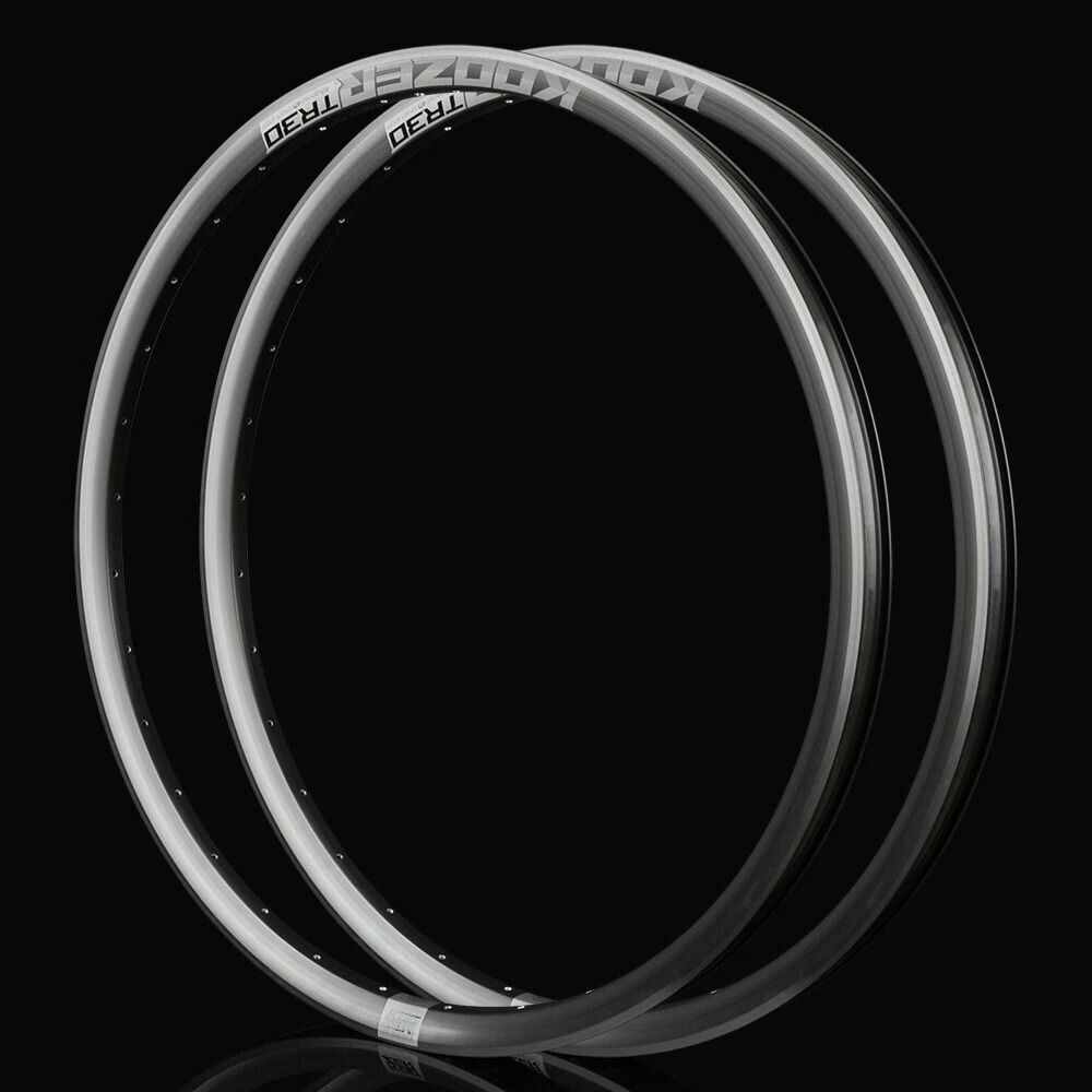 Обод велосипеда Koozer TR30 Heavy MTB, 4D умное сверление, 26", 27.5", 29", готовый для бескамерных шин, 32 H, 30 мм, запчасти для электровелосипедов AM FR DH Enduro-TR30 Grey 26in 32H 2pcs