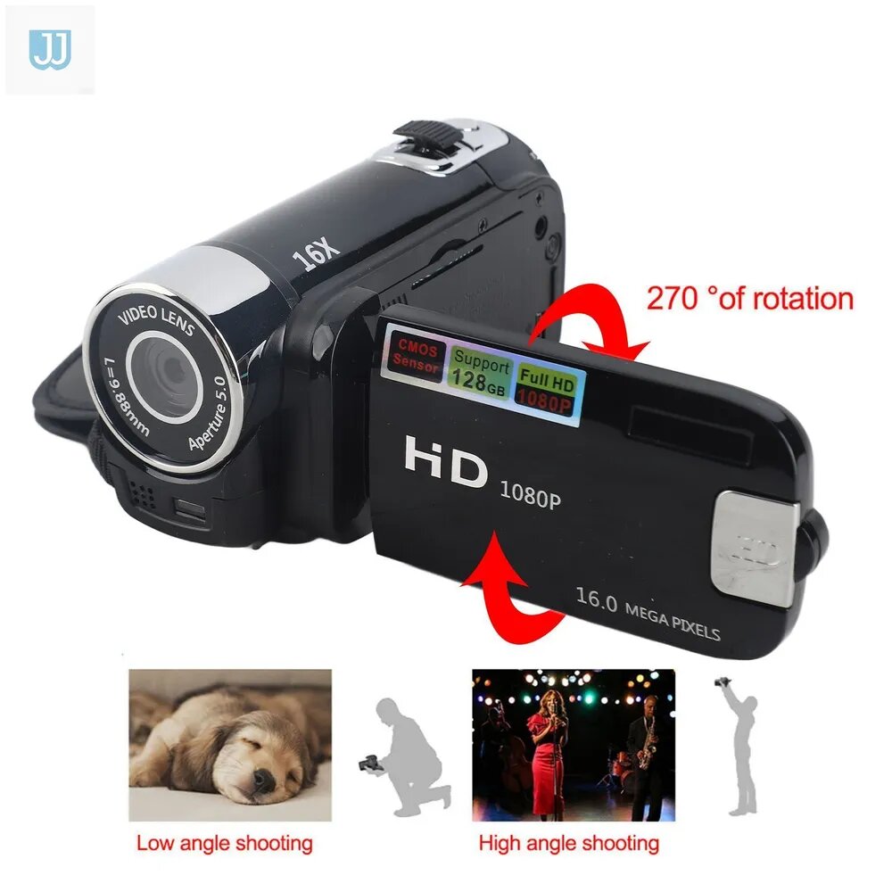 Цифровая видеокамера, CMOS Sensor, Support 128GB, Full HD 1080P, 16.0 MEGA PIXELS — фото 1