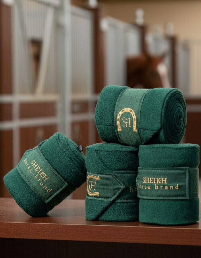 Спортивные бинты для лошадей от SHEIKH HORSE BRAND, цвет зеленый, 4 шт