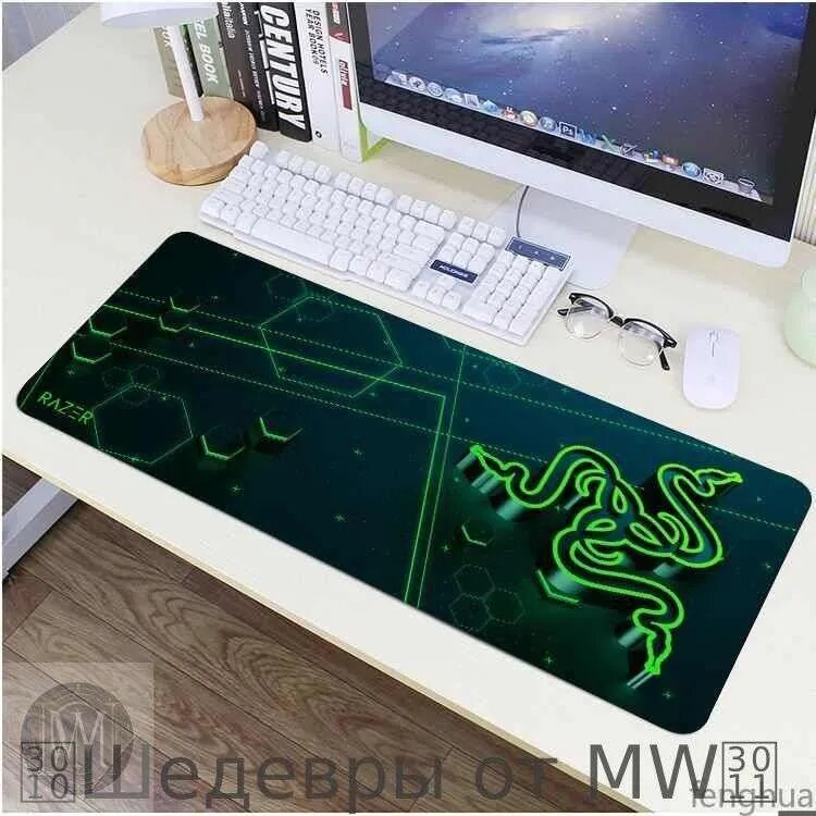Игровой коврик для мышки Razer XXL, зеленый, водоотталкивающий, для FPS, 80x30 см