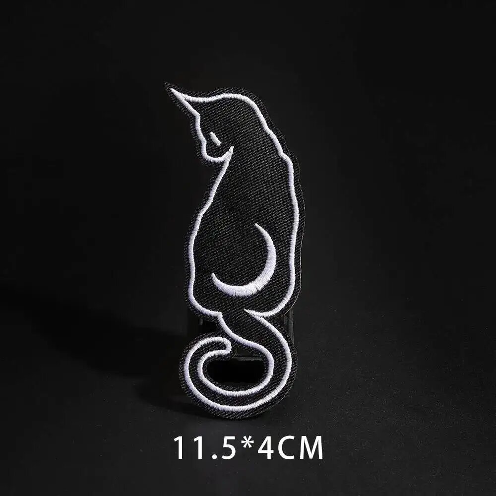 Патч Черный кот с луной, 11.5*4см, QBT0017-17