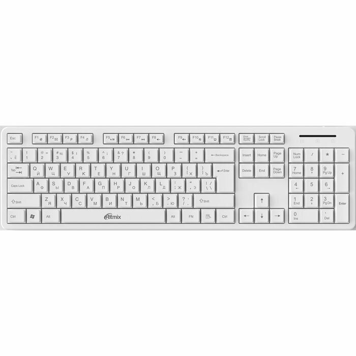 Беспроводная клавиатура Ritmix RKB-304W White 2.4Ghz . 105кл