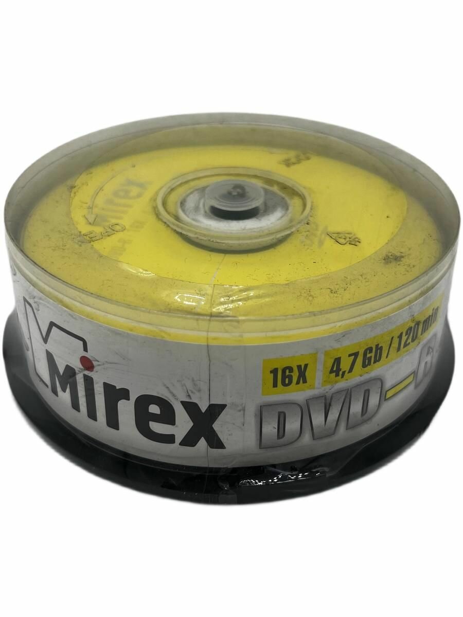 Диски для записи DVD-R Mirex 25 шт, 16Х/4,7Gb/120 min