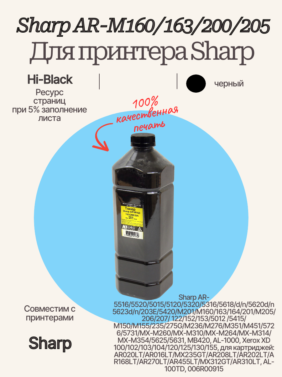 Тонер Hi-Black для Sharp AR-M160/163/200/205
