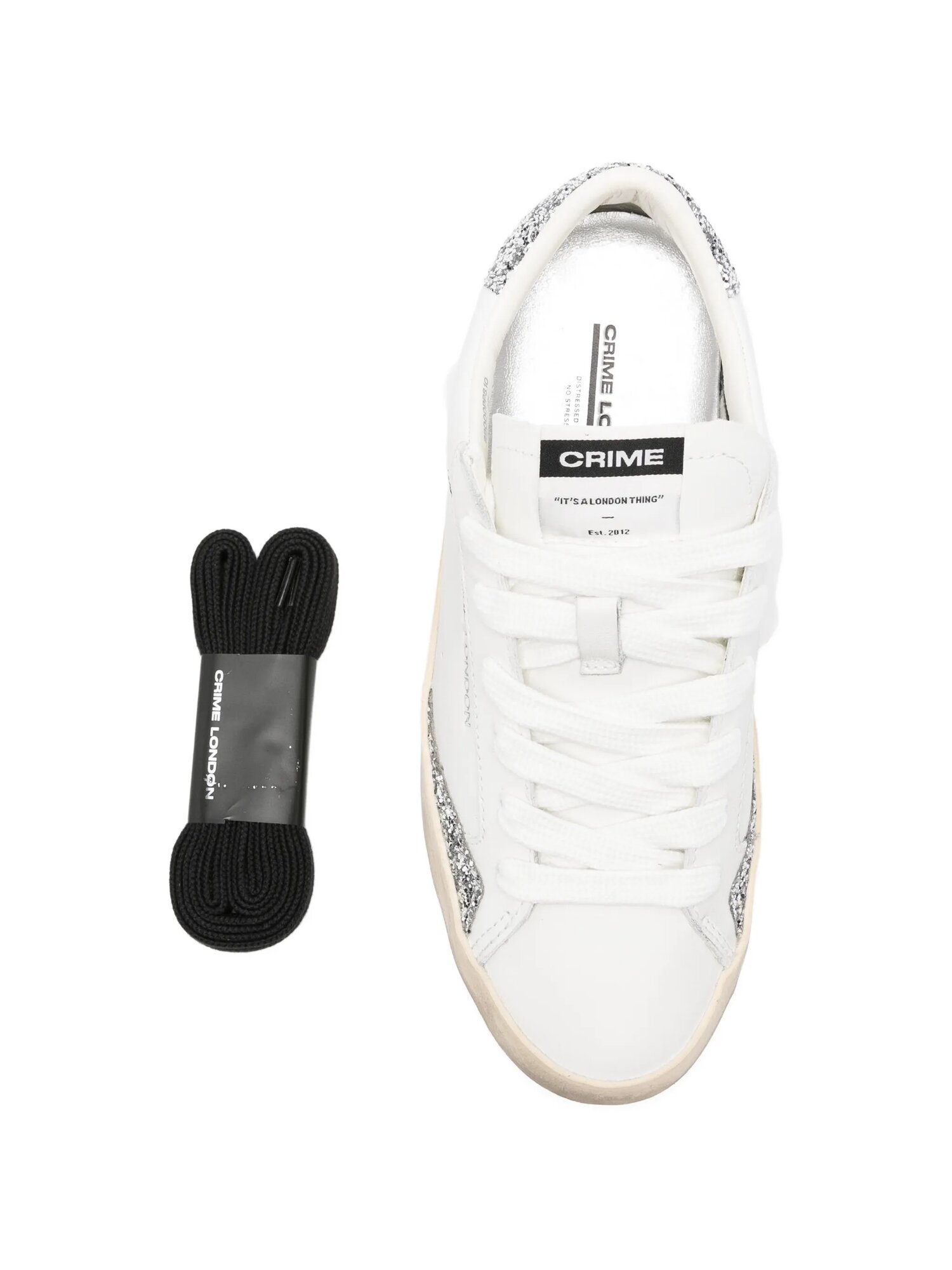 Кроссовки Crime London Glitter low-top sneakers, размер 36, white — фото 1