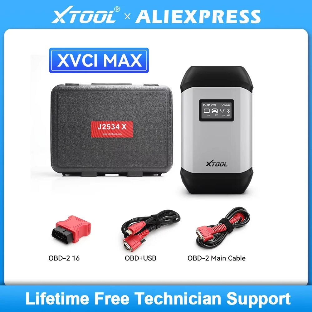 XTOOL XVCI MAX J2534 Программирование ECU Кодирование автомобильных диагностических инструментов Программа ключей для GM/Ford/Toyota/Lexus/Honda/Acura/Nissan