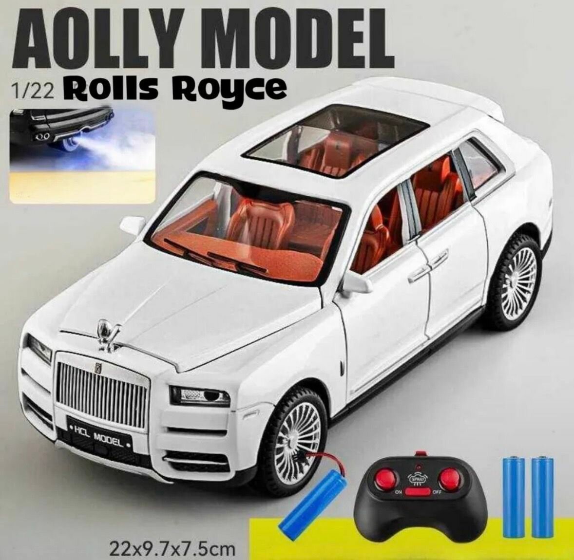 Модель металлической машины Rolls Royce с дымом, 1:24 на радио управлении, Роллс Роллс