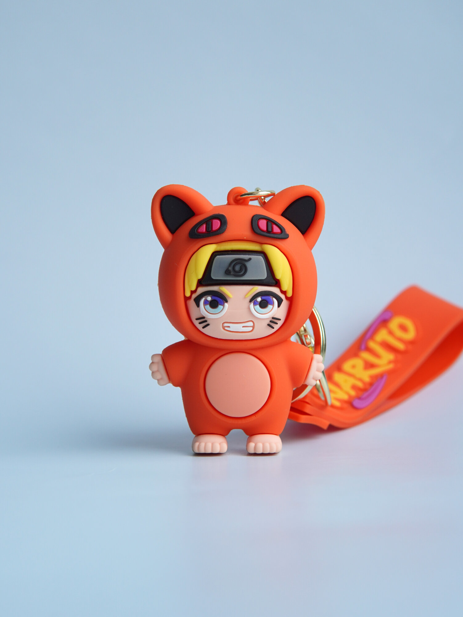 Брелок Наруто Узумаки (Naruto) в кигуруми Курама | Украшение на рюкзак и ключи | Подарок фанату аниме