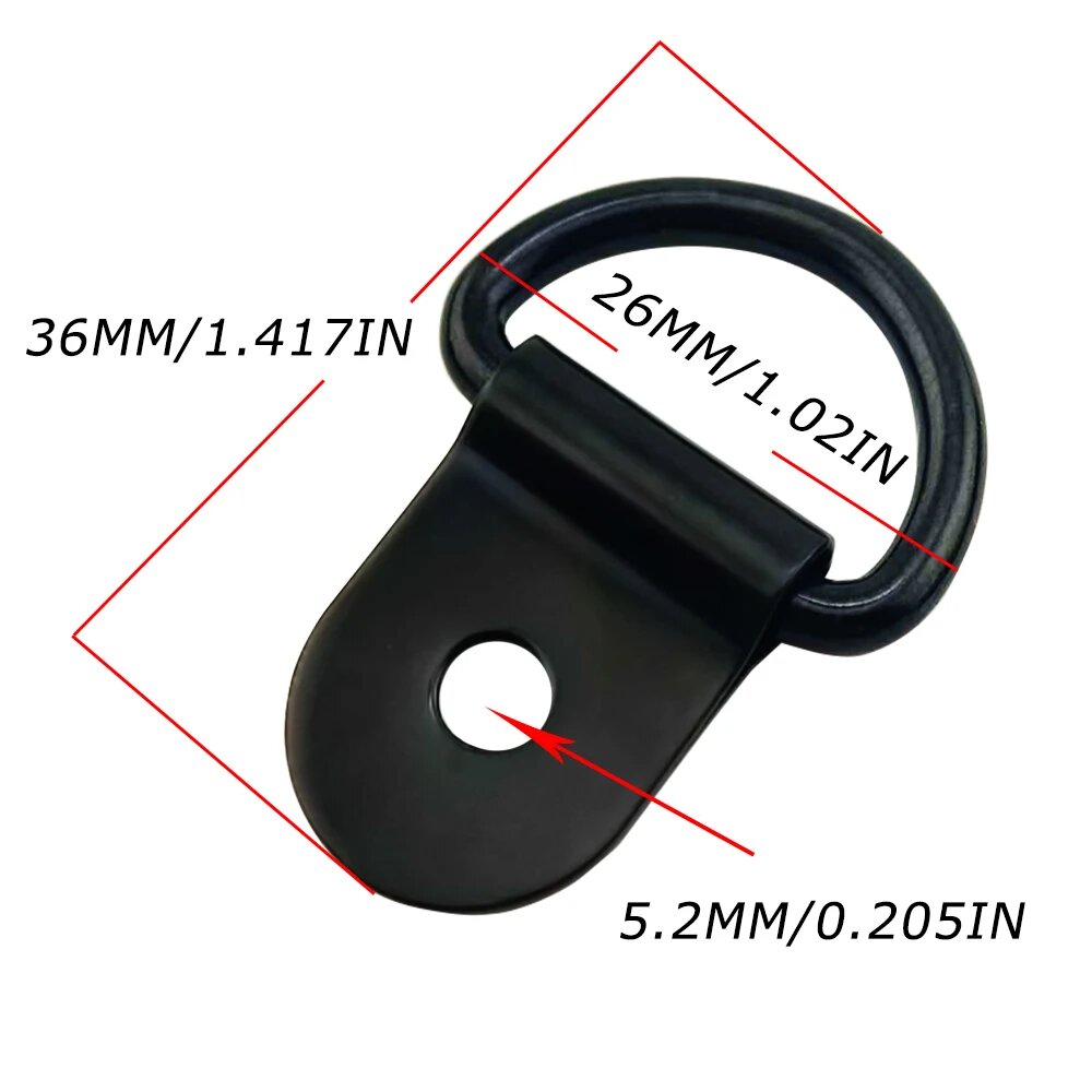 Черные D-образные крючки 36x26 мм, 5.2 мм