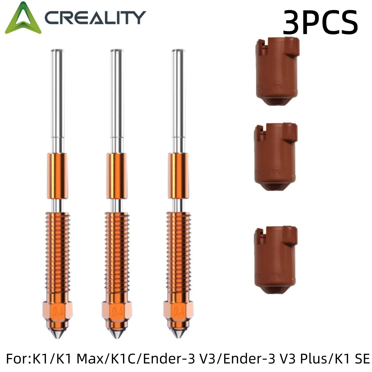 Сопла Creality K1 SE 0.2/0.4/0.6/0.8/1.0 мм, быстросменные сопла K1CUnicorn для 3D-принтеров K1 SE/K1/K1 Max/Ender 3 V3/3 V3 Plus
