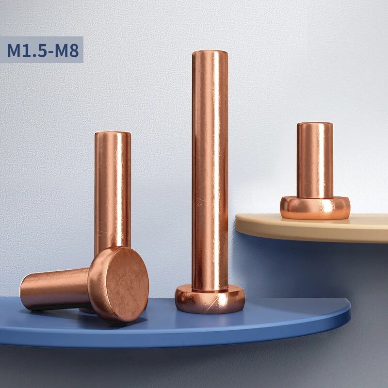 M1.5 M2 M2.5 M3 M4 M5 M6 M8 Латунная твердая заклепка Knock Заклепка с плоской головкой Сплошная заклепка с плоской конусной головкой Перкуссия Латунная заклепка
