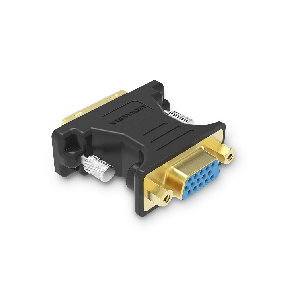 Адаптер DVI в VGA DVI 24+5 Мужской к VGA Женский Конвертер 1080P HD Золотопокрытый для ПК Дисплей Проектор Черный Разрешение 1920x1080@60Hz Материал корпус PVC Размер 4.2*3.7*1.5cm Вес 30g