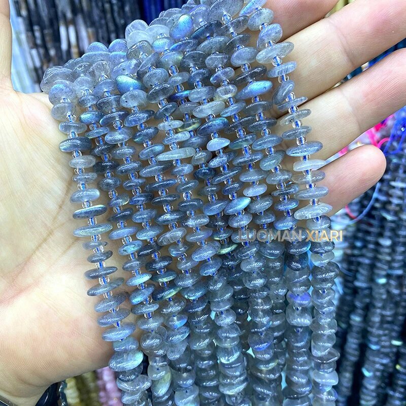 Натуральные бусины морганит LUOMAN XIARI 8-12 мм 8-12mm 24-28pcs, labradorite AA