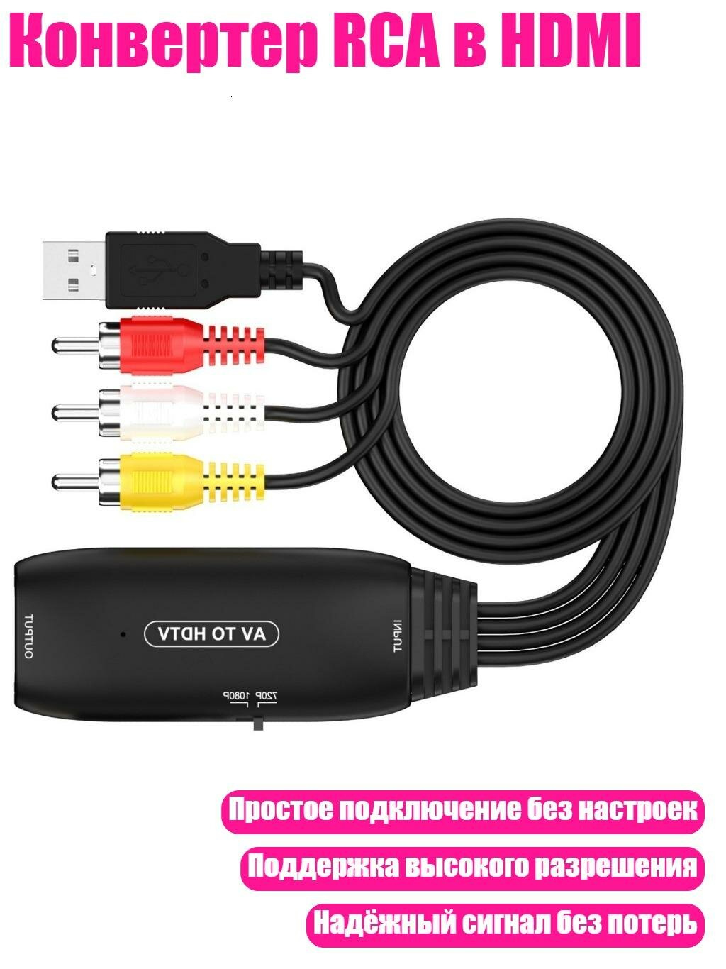 Конвертер RCA в HDMI, AV-HDMI