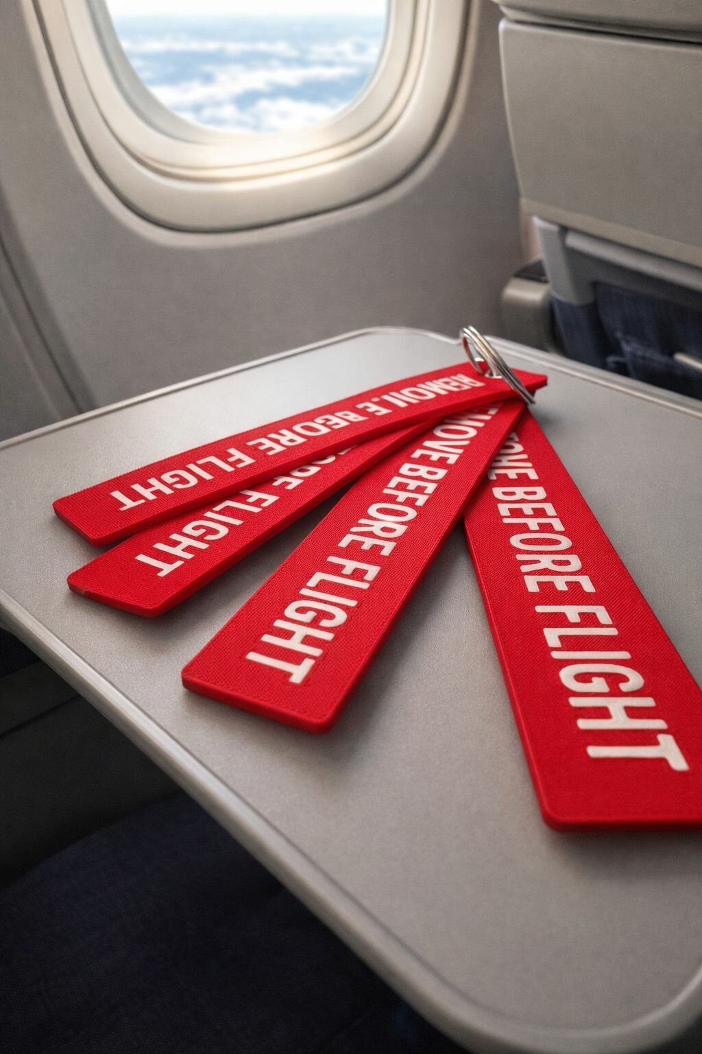 Бирка для ключей Remove before flight, красный/белый — фото 1