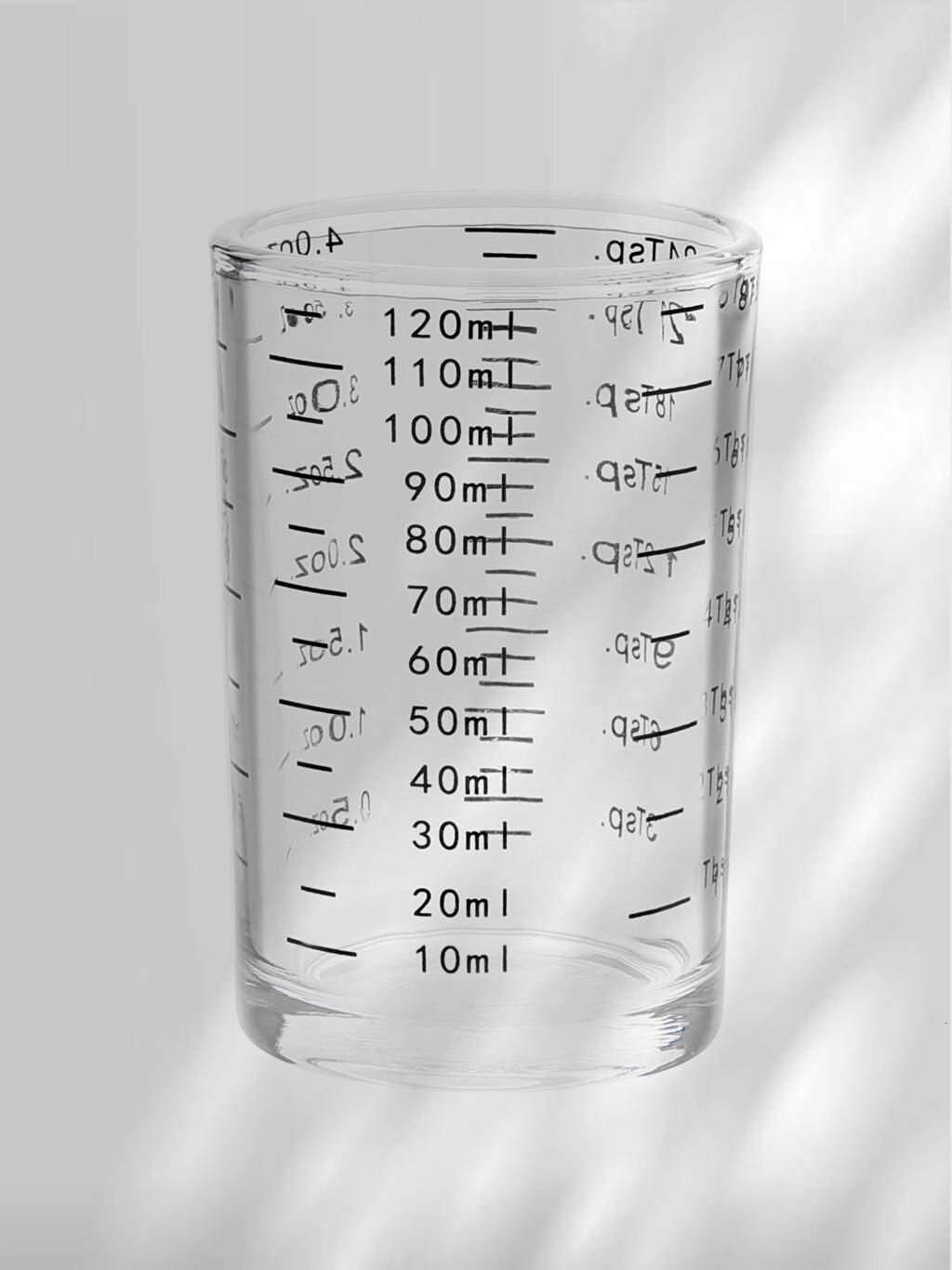 Стеклянный джиггер, - 120 мл черная линия