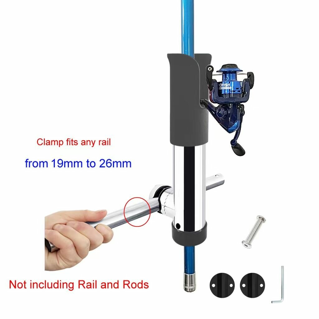 Держатель стакан для спиннинга на леер лодки, яхты, катера/крепление середина(19-26мм)