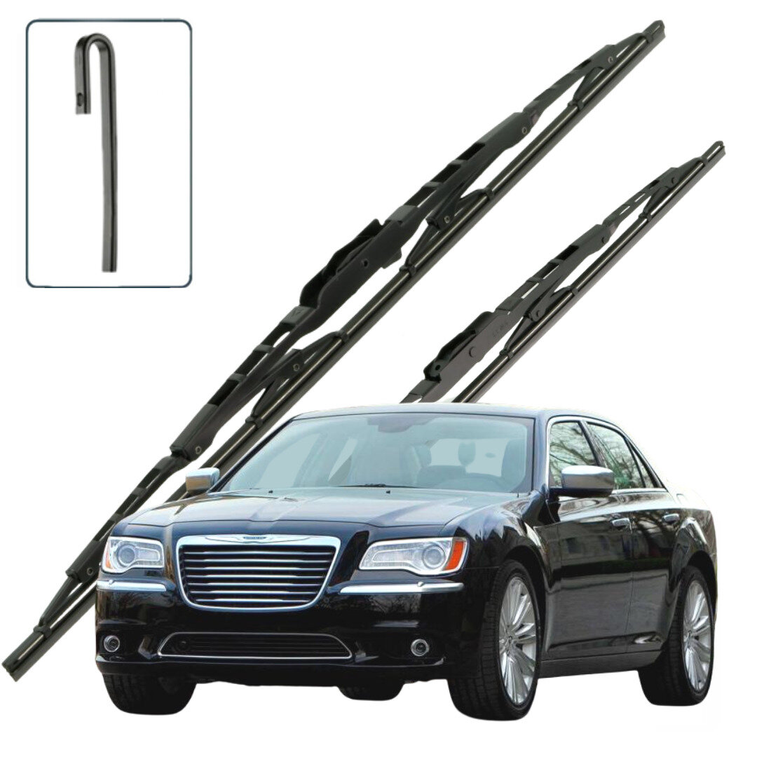 Дворники Chrysler 300C (2) LD / Крайслер 300С ЛД седан 2012 / 2013 / 2014 / 2015 Щетки стеклоочистителя каркасные для автомобиля 550мм-550мм к-т 2шт.