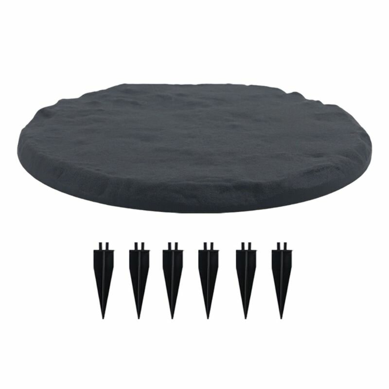 Матики для садовых дорожек "Каменная плитка", Черный голубой - Круглый