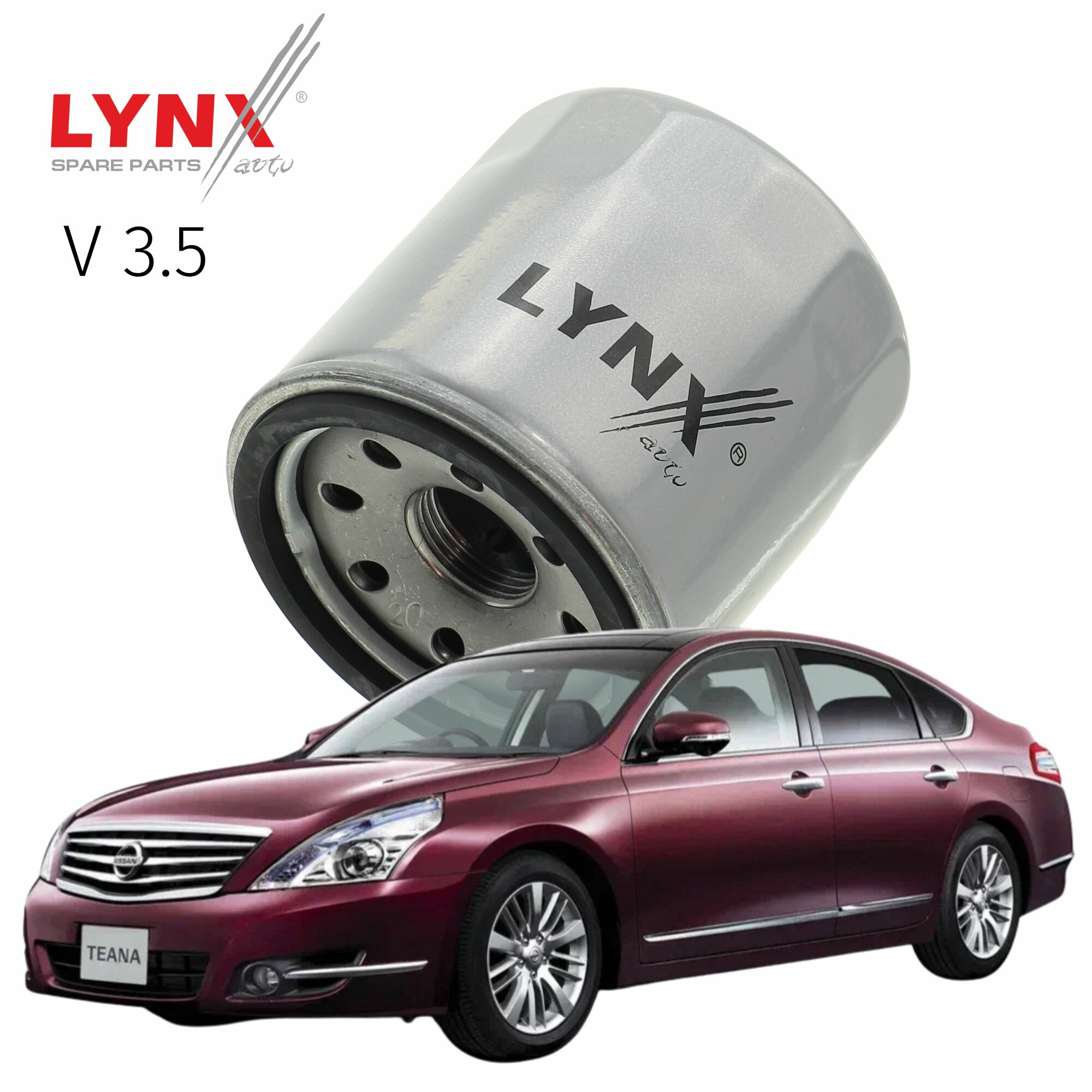 Фильтр масляный Nissan Teana (2) / Ниссан Тиана 2008 2009 2010 2011 2012 2013 2014 V3.5 VQ35DE / 1шт LYNXauto
