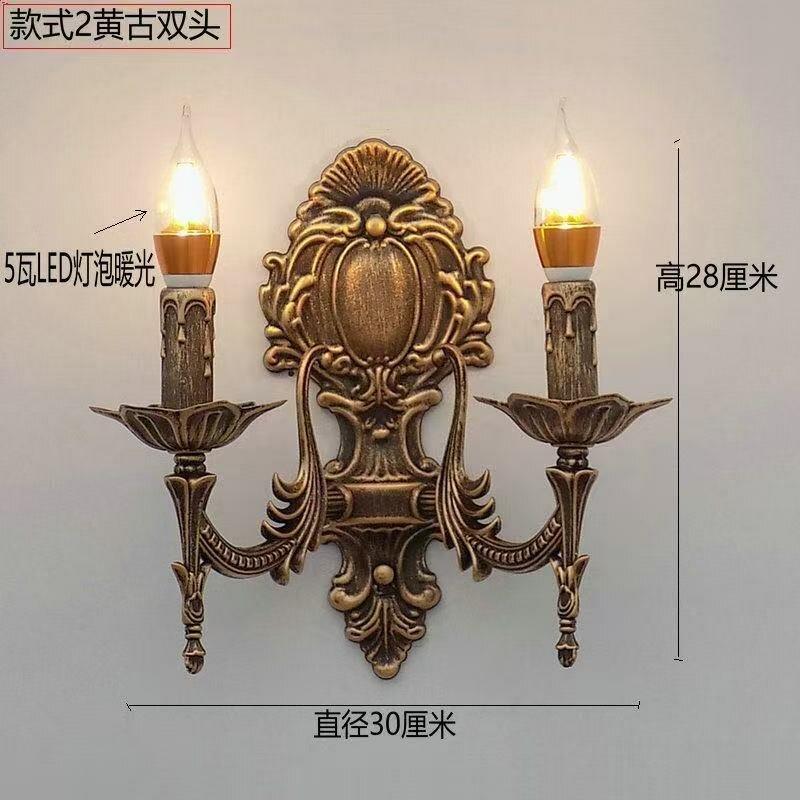 Винтажная настенная лампа в виде свечи, настенный светильник с 2 лампочками для прихожей, коридора, лампа с хвостом, настенное бра для столовой, ванной комнаты, copper