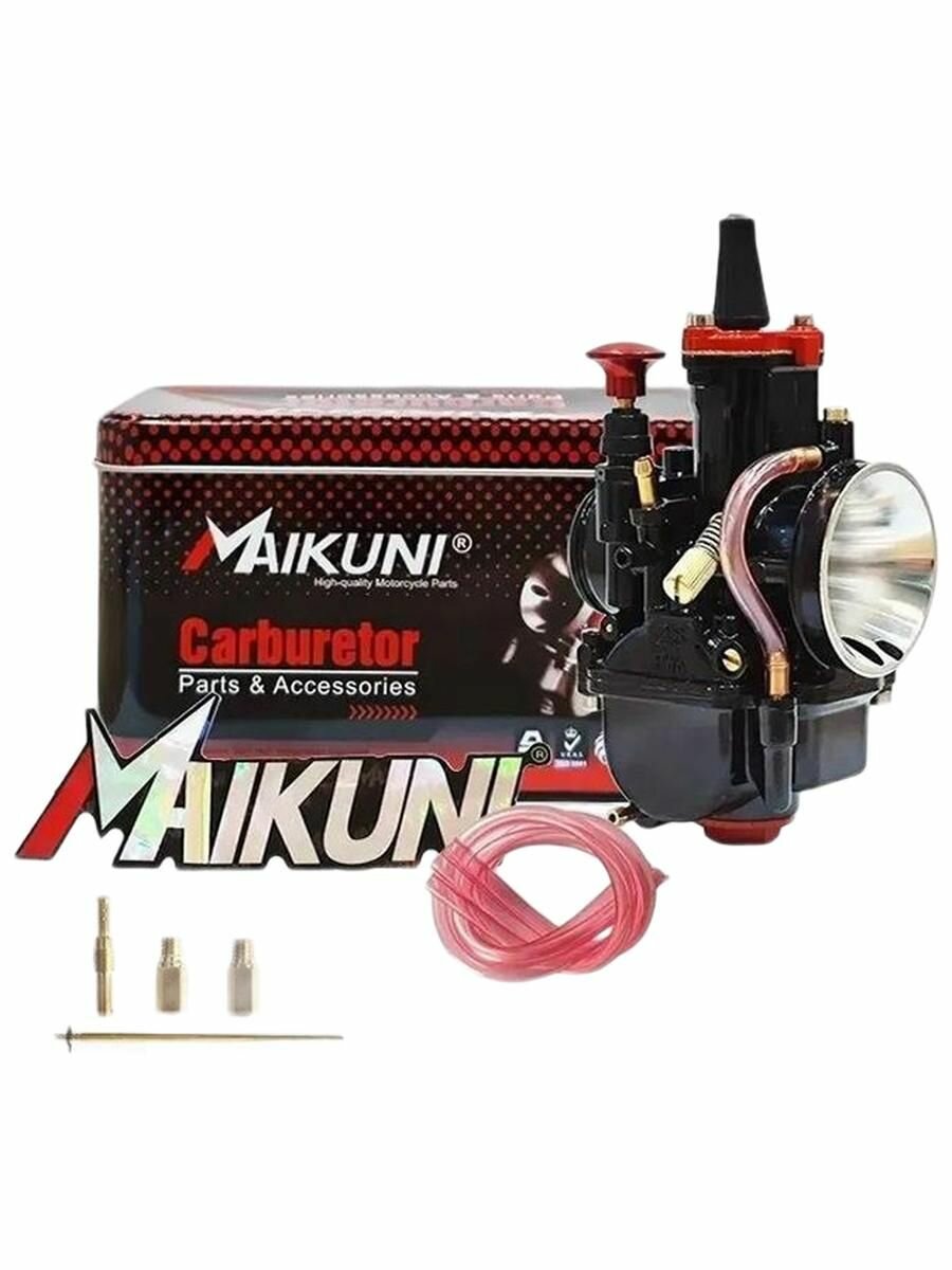 Карбюратор MIKUNI PWK 34 мм, подходит для двигателей Yamaha, Honda, Kawasaki, Suzuki 2T/ 4T, совместим со скутерами, квадроциклами, мотоциклами (250-350 куб. см)