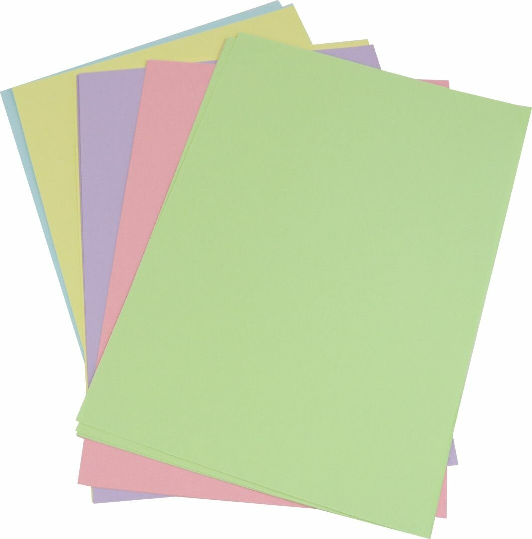 Бумага цветная для офисной техники 20 листов Пастель Ассорти 5 цветов 2072232 "deVente"